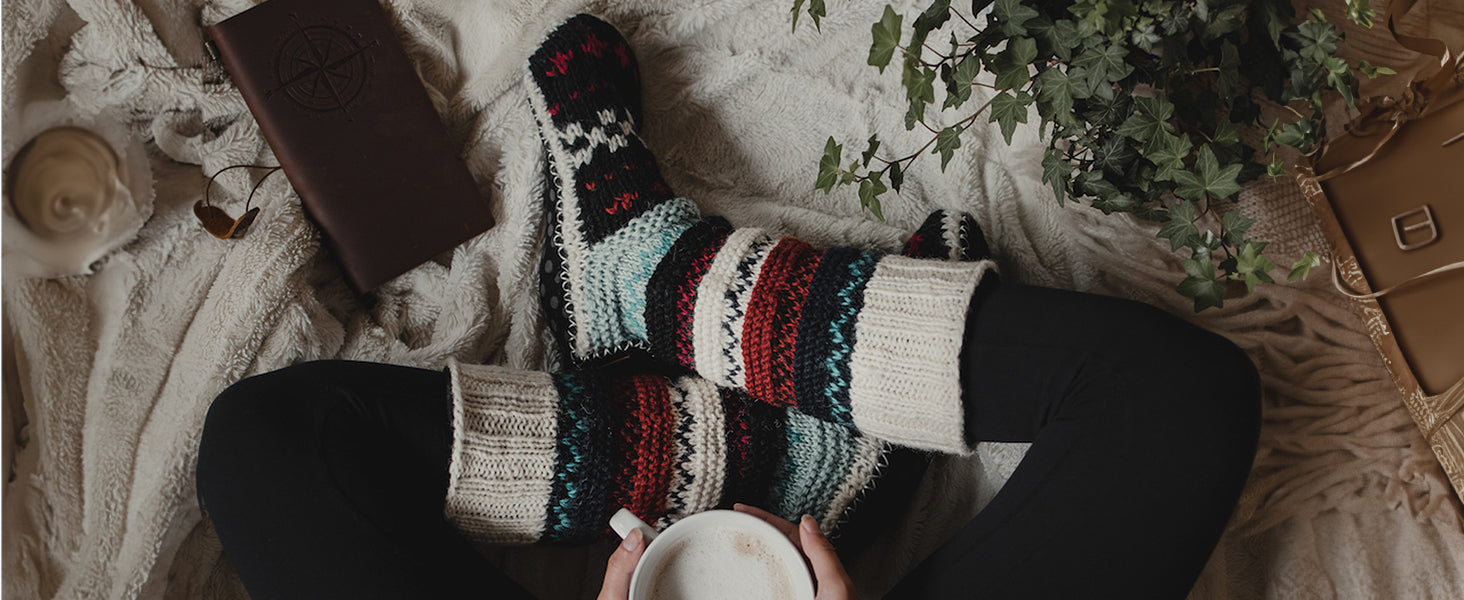 Hand Knit Wool Slipper Socks and Accessories from the Himalayas ...